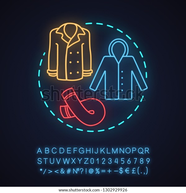 Coats Neon Light Concept Icon Autumn Stock Vector (Royalty Free ...
