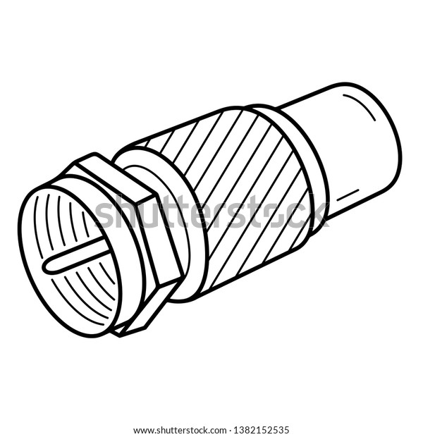 Conector de cable coaxial. Icono de: vector de stock (libre de regalías ...