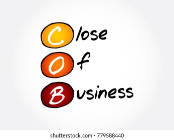 Cob Close Business Acronym Concept Background Stock Vector (Royalty ...