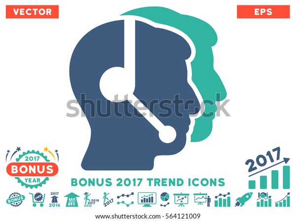 Cobalt Cyan Call Center Operators Icon Stock Vector (Royalty Free ...