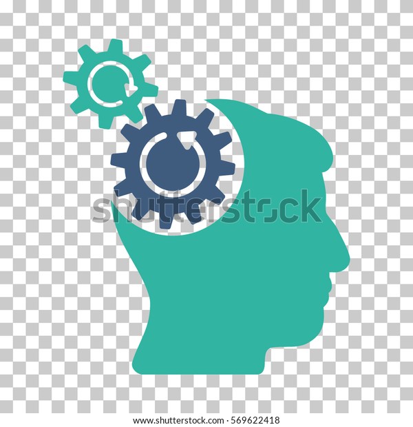 Cobalt Cyan Head Cogs Rotation Interface Stock Vector (Royalty Free ...