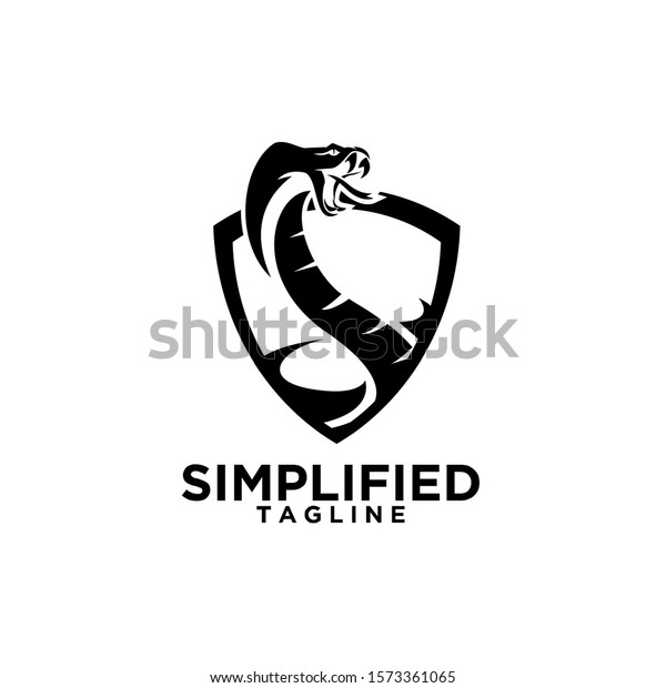 cobra snake shield logo icon design vector illustration