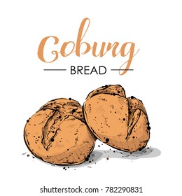 Coburg Bread Drawing Sketch Style Vector Stock Vector (Royalty Free ...