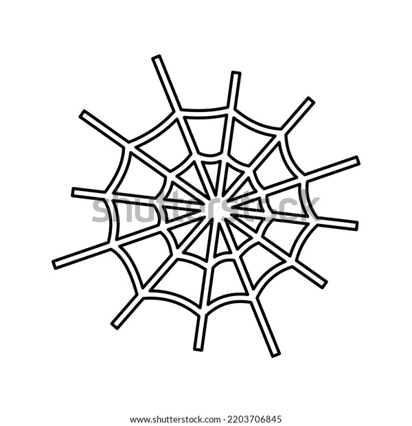 Cobweb Outline Silhouette Isolated On White Stock Vector (Royalty Free ...