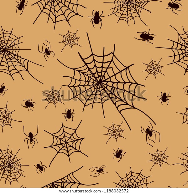 Cobweb Spiders Light Brown Color Stock Vector (Royalty Free) 1188032572 ...