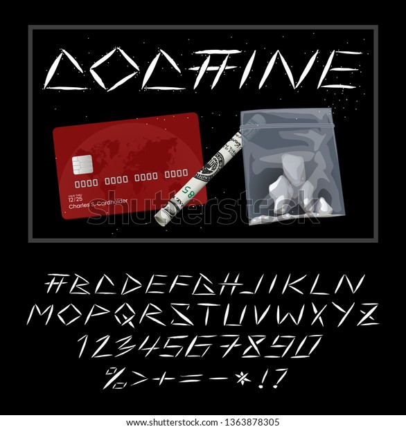 Cocaine Font Vector Illustration: Stock-Vektorgrafik (Lizenzfrei ...
