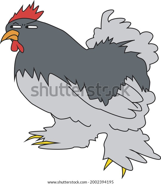 Cochin Chicken Cartoon Characters Vector Illustration Stock Vector ...