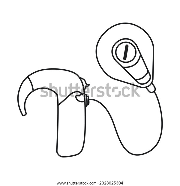 Cochlear Implant Vector Illustration Neuroprosthetics Simple Stock ...