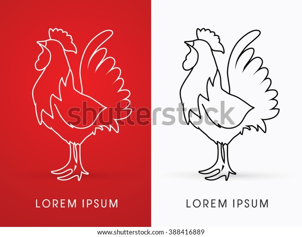 Cock Outline Graphic Vector Stock Vector (Royalty Free) 388416889 ...