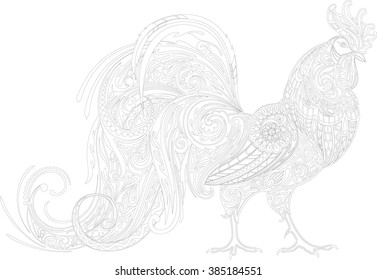 Cockerel Contour Stock Vector (Royalty Free) 385184551 | Shutterstock