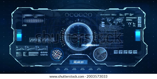 Cockpit Helmet Headup Display Virtual Graphic Stock Vector (Royalty ...