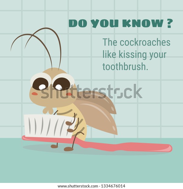 「Cockroach Kissing Toothbrush Vector Illustration Cartoon」のベクター画像素材 ...