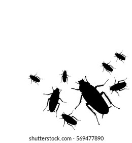 Cockroaches Outline Vector Stencils: vector de stock (libre de regalías ...