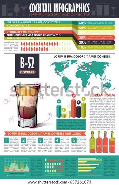 Cocktail Infographic Collection Vector Charts Diagrams Stock Vector ...