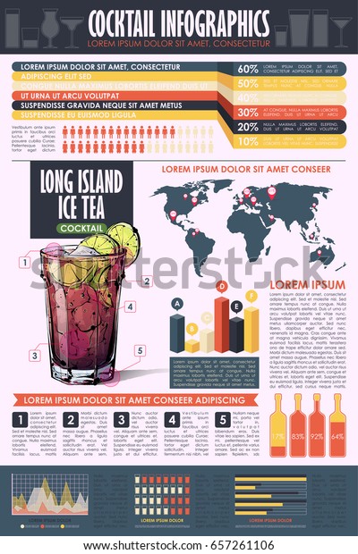 Cocktail Infographic Collection Vector Charts Diagrams: vector de stock ...