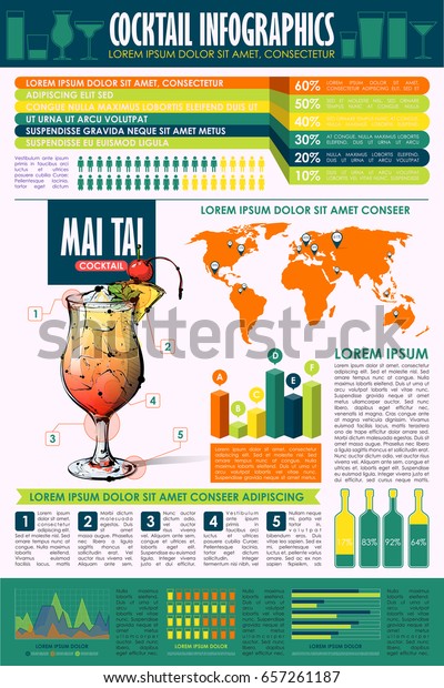 Cocktail Infographic Collection Vector Charts Diagrams Stock Vector ...