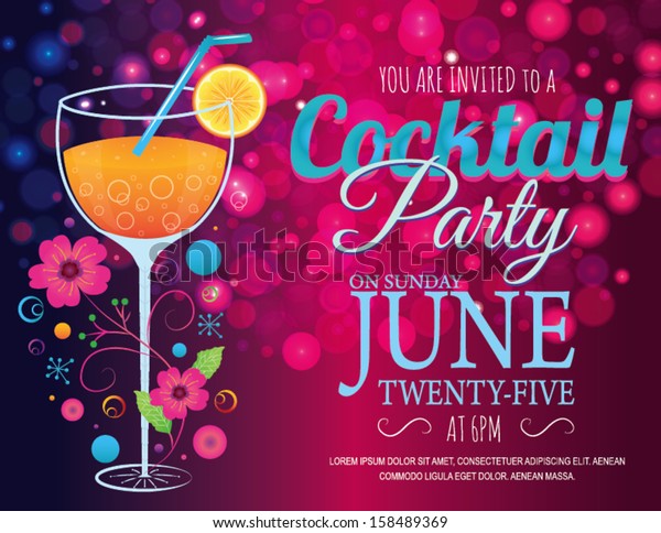 Carte d'invitation Cocktail image Vectorielle : image vectorielle de ...