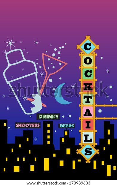 Cocktail Menu Advertisement Design Free Copy Stock Vector (Royalty Free ...