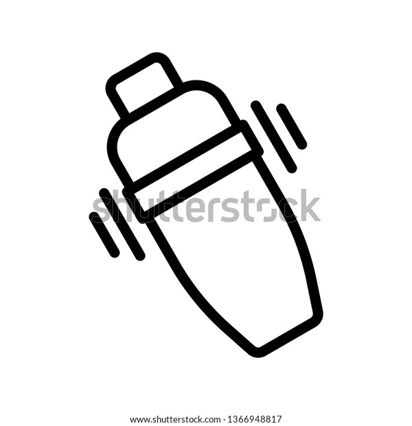 Cocktail Shaker Vector Illustration Beverage Line Stock Vector (Royalty ...