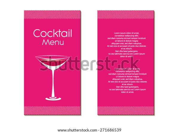Cocktail Triangle Background Pink Cocktail Menu Stock Vector (Royalty ...
