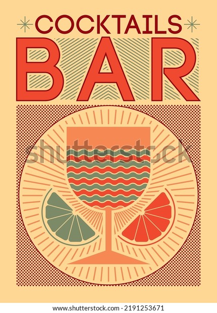 Cocktails Bar Menu Graphic Linear Geometric Stock Vector (Royalty Free ...