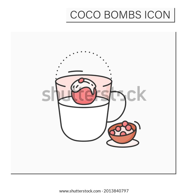 Coco Bomb Color Icon Delicious Dessert Stock Vector (Royalty Free ...