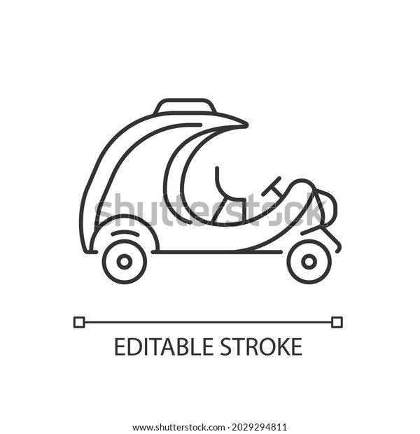 Coco Taxi Linear Icon Rickshawtype Vehicle Stock Vector (Royalty Free ...