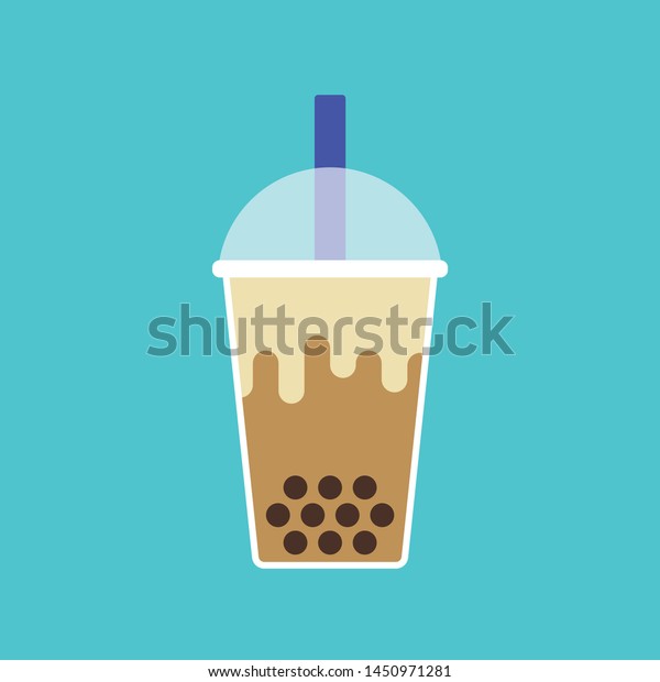 Cocoa Bubble Milk Tea Icon Colorful Stock Vector (Royalty Free ...
