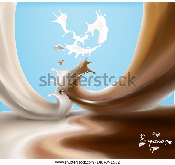 Cocoa Milk Vanilla Splash Splash Vector Stock Vector (Royalty Free ...