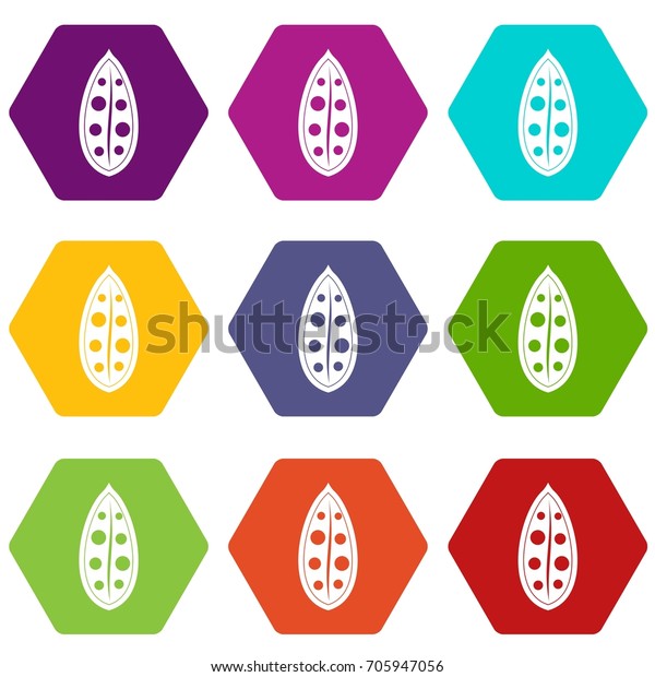 Cocoa Pod Icon Set Many Color Stock Vector (Royalty Free) 705947056 ...