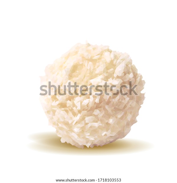 Coconut Balls Low Poly Coconut Healthy Stock Vector (Royalty Free ...