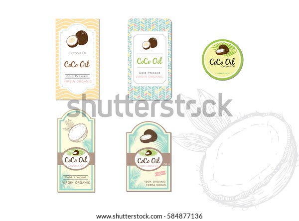 Coconut Labelpacking Concept Coconut Oil Vector Stock Vector (Royalty ...