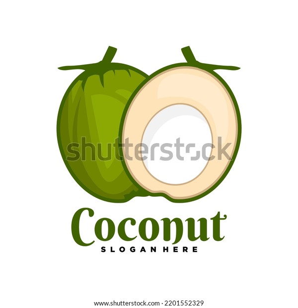 Coconut Logo Logo Design Fresh Coconut Stock Vector (Royalty Free ...