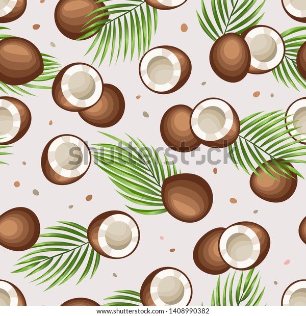Coconut Pattern Tropical Seamless Pattern Coconut Stock Vector (Royalty ...