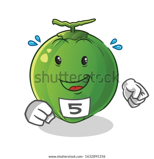 Coconut Runner Cartoon Cute Chibi Cartoon Stock Vector (Royalty Free ...