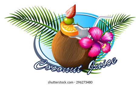 Coconut Sign Text Illustration Stock Vector (Royalty Free) 296273480 ...