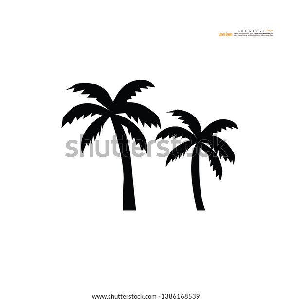 Coconut Tree Icon On White Backgroundvector Stock Vector (Royalty Free ...
