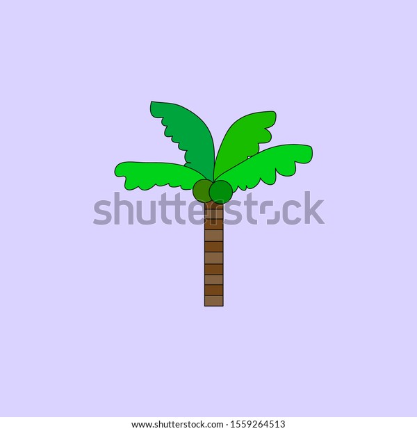 Coconut Tree Purple Background Stock Vector (Royalty Free) 1559264513 ...