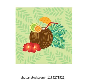 Coconut Vector Illustration Suitable Digital Scrapbooking Stock Vector ...