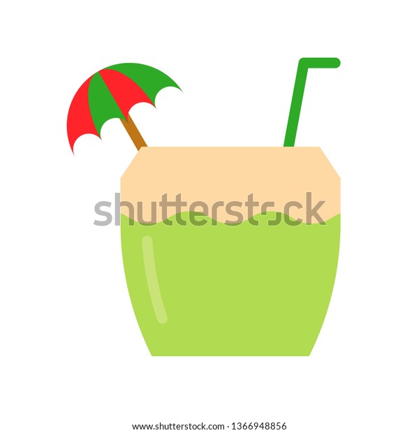 Coconut Water Vector Illustration Beverage Flat Stock Vector (Royalty ...