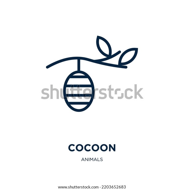 Cocoon Icon Animals Collection Thin Linear Stock Vector (Royalty Free ...