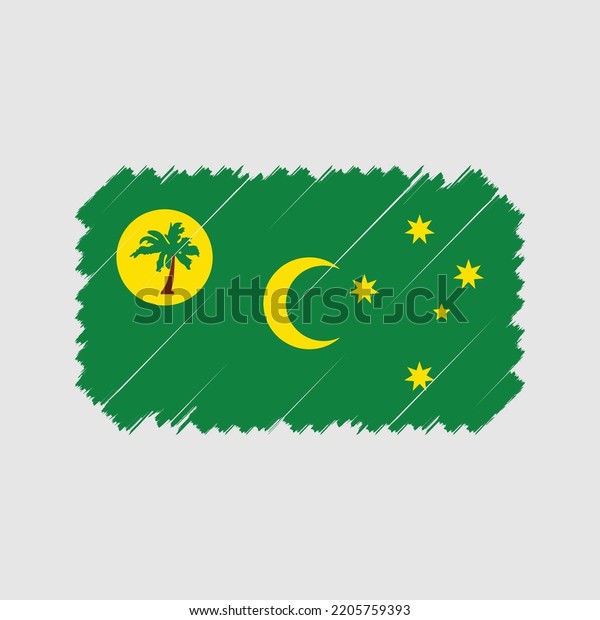 Cocos Flag Brush Strokes Painted Stock Vector (Royalty Free) 2205759393 ...