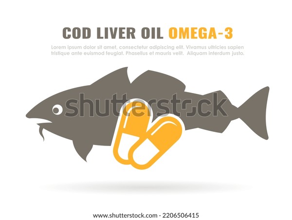 Cod Liver Oil Pills Vector Illustration Stock Vector (Royalty Free ...
