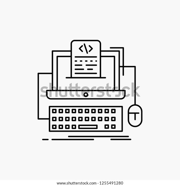 Code Coding Computer Monoblock Screen Line 库存矢量图(免版税)1255491280 Shutterstock 0468