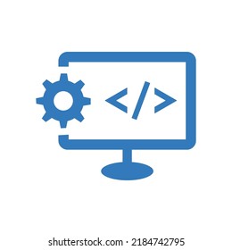 Code Html Management Icon Blue Color Stock Vector (Royalty Free ...