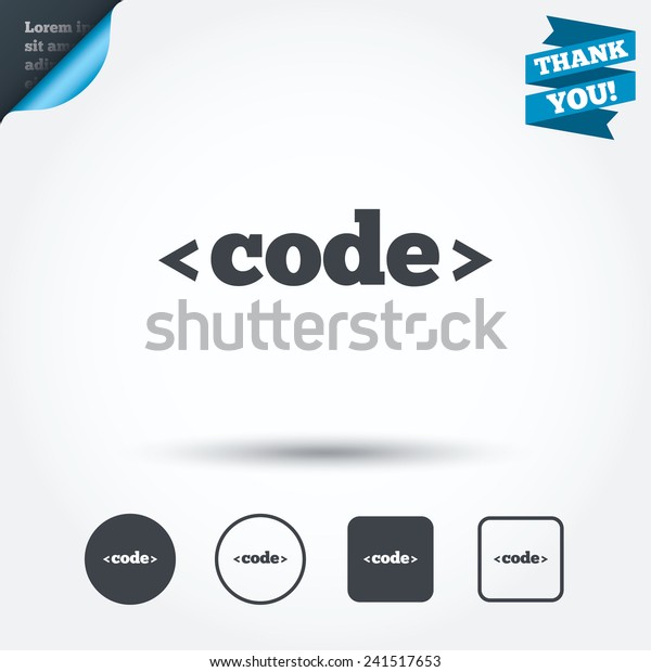 Code Sign Icon Programming Language Symbol Stock Vector Royalty Free 241517653 Shutterstock