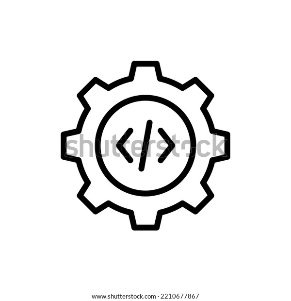 Code Symbol Vector Program Coding Icon Stock Vector Royalty Free 2210677867 Shutterstock