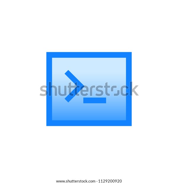 Code Terminal Vector Pictogram Blue Line Stock Vector (Royalty Free ...