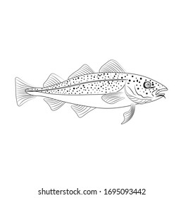 Cartoon Style Line Drawing Round Whitefish: ภาพประกอบสต็อก 2203997339 ...