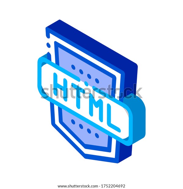 Coding Language Html System Vector Isometric Stock Vector Royalty Free 1752204692 Shutterstock